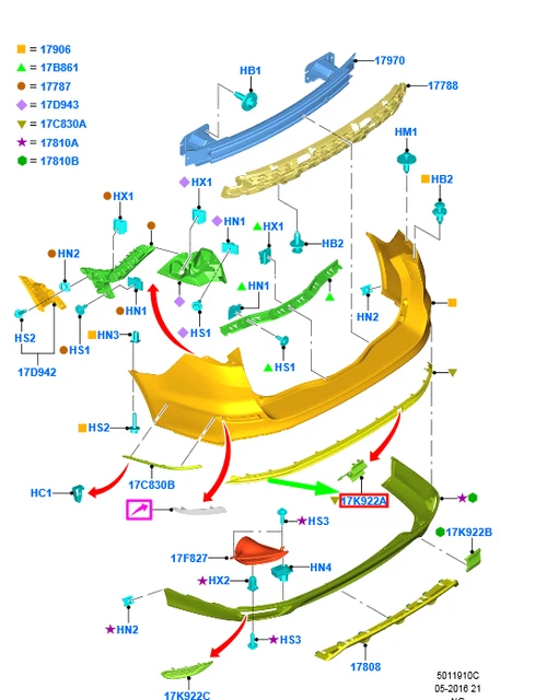 FORD MONDEO MK5 Estate Rear Bumper Tow Eye Cover 5348709 NEW GENUINE £ ...