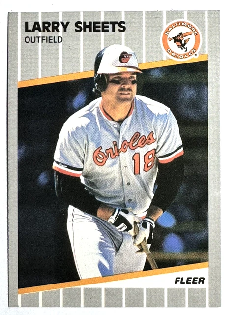 CARTE DE BASEBALL LARRY SHEETS Baltimore Orioles, Mariners, Tigers 1989 ...