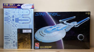 STAR TREK : USS Excelsior Model Kit by AMT/Ertl 6330 + Aztec + Brass £ ...