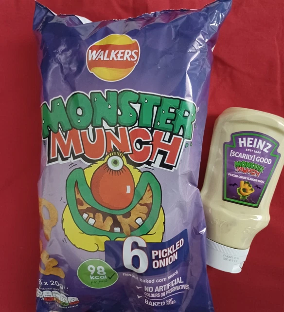 HEINZ PICKLED ONION Flavour Mayo & Monster Munch Crisps Pickled Onion £ ...
