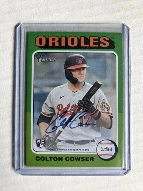 COLTON COWSER 2024 Heritage Real One Autografo RC Rookie Auto Orioles ...