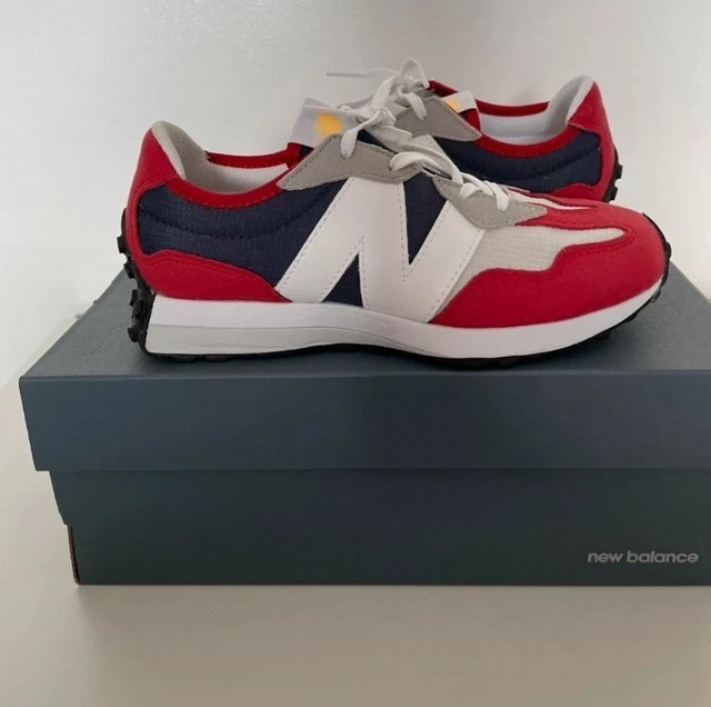 SCARPE DA GINNASTICA New Balance 327 rosso zeppa bianco forma piatta in ...