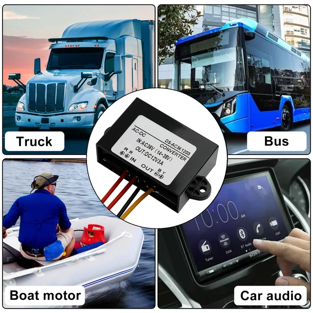 AC-DC BUCK CONVERTER Step Down Module Power Supply AC 36V to DC12V 3A ...