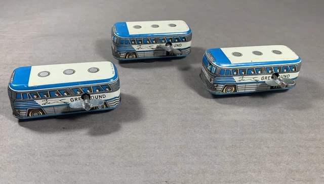 VINTAGE RARE OLD Litho Wind up Tin Toy Bus Greyhound Express Lot of 3 £ ...