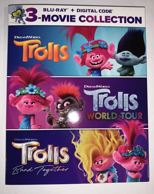 TROLLS 3-MOVIE COLLECTION (Blu-ray +Digital) Trolls/World Tour/Band ...
