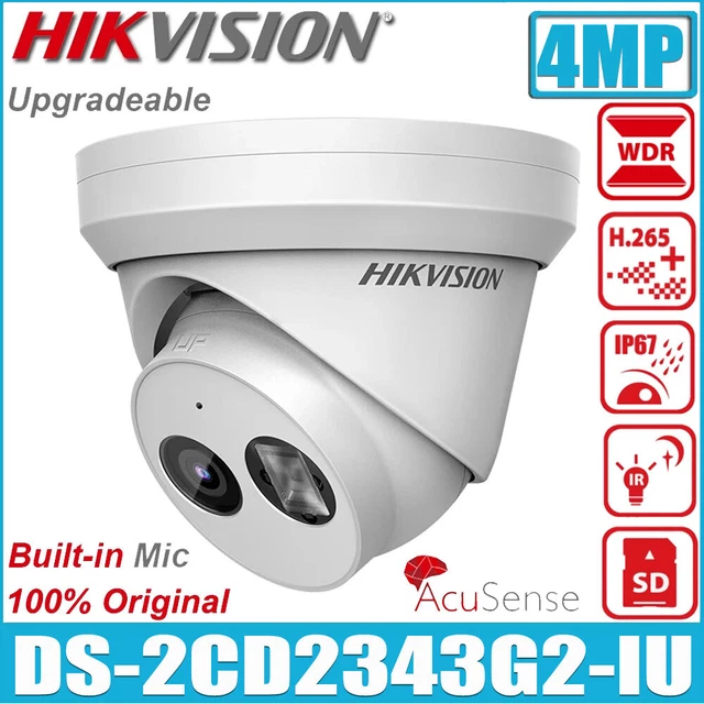 HIKVISION 4MP DS-2CD2343G2-IU Acusense PoE CCTV Built-in Mic IR IP Turret Camera $147.90 ...