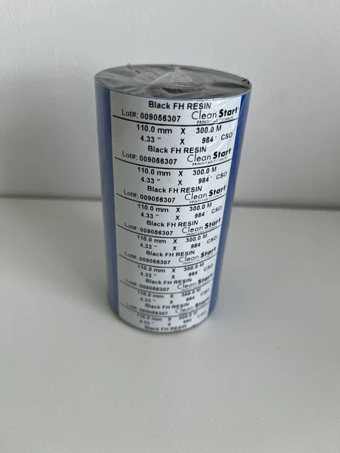 CLEAN START PRINTHEAD Cleaner Black FH Resin Ribbon 4.33"x984' 110mm x ...