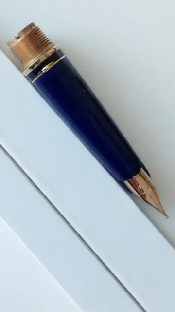 BLOC STYLO PLUME Or 14K Montblanc Generation Bleu Blue Section Fountain ...