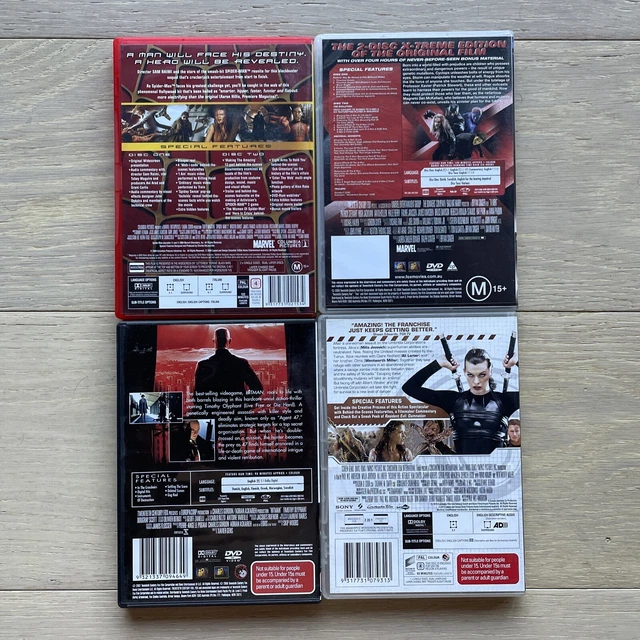 4X ACTION DVD R4 - Spider-Man 2 X-Men 1.5 Hitman Uncut Resident Evil ...