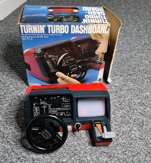 TOMY TURNIN TURBO Dashboard 1983 retro racing Game Boxed & Working £90. ...