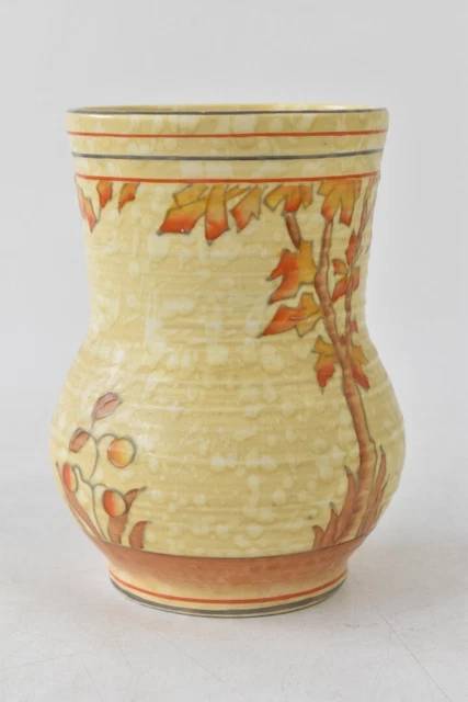 CROWN DUCAL VASE Spanish Tree Signed by Charlotte Rhead Ceramic Orange ...
