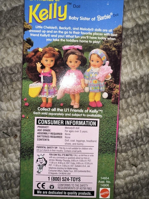 NIB LIL FRIENDS of Kelly Melody Doll Mattel Baby Sister of Barbie 1995 ...