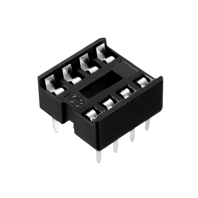 ADAPTADOR HEMBRA IC Dip Chip Soldadura, Paso de 7,6mm 8 Pines Planas ...