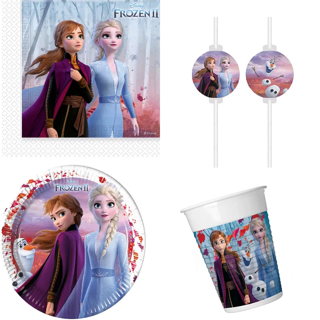 FROZEN EISKÖNIGIN ANNA ELSA Party Set 44-Tlg Strohhalme Servietten ...