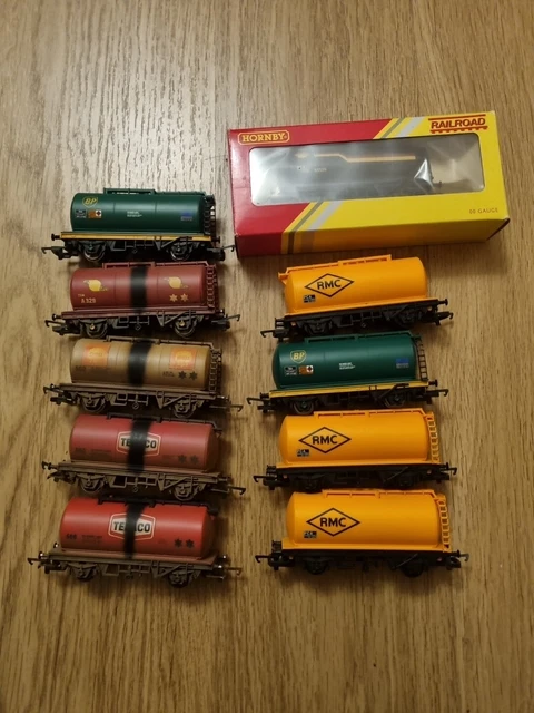 HORNBY RAKE OF 10 Fuel Tankers And Other Tankers BP RMC Shell Texaco ...