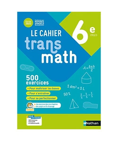 CAHIER TRANSMATH 6È 2022 - Cahier de l'élève, Malaval, Joël EUR 6,69 ...