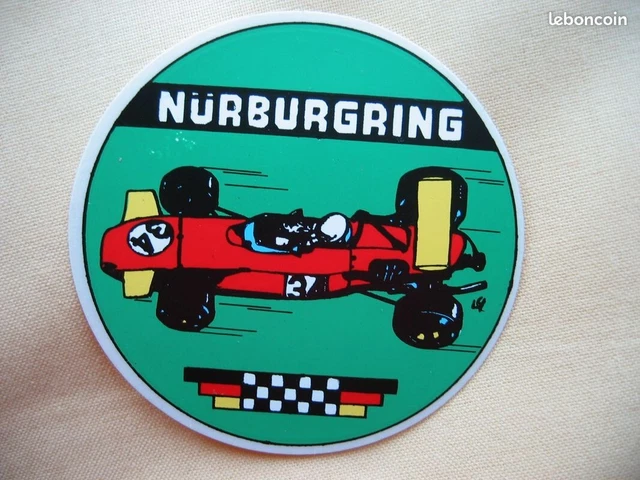 FORMULE 1 CIRCUIT de course automobile NURBURGRING sticker ancien RARE ...