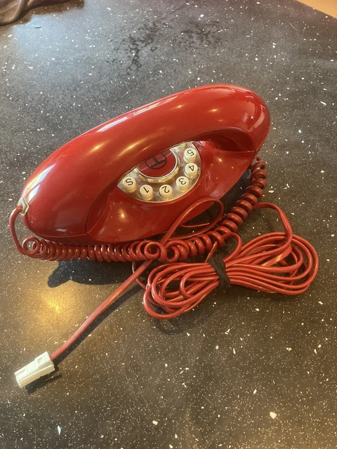 VINTAGE BRITISH TELECOM Red Genie Telephone 1970s £15.00 - PicClick UK