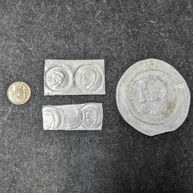 4 PCS PHILIPPINES Coin Prototypes Die Trial Strike Collection Uniface ...