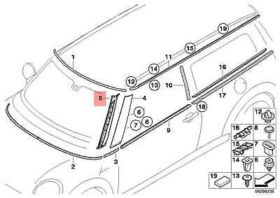 100%ORIGINAL SCHAUMDICHTUNG A-SÄULE links MINI Cooper One R55 R56 ...