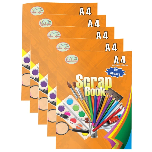 A4 SIZE SCRAPBOOK 5 Assorted Colours Projects Art & Craft Kids Origami ...