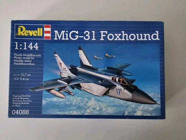 REVELL MIG-31 FOXHOUND 1:144 Scale RUSSIAN Fighter Jet Model Kit 04086 ...