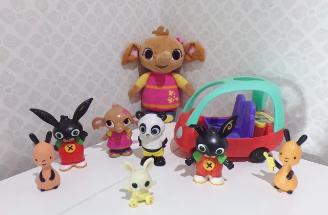 CBEEBIES 7 X BING bunny figures & car with Sula soft toy pre-school ...
