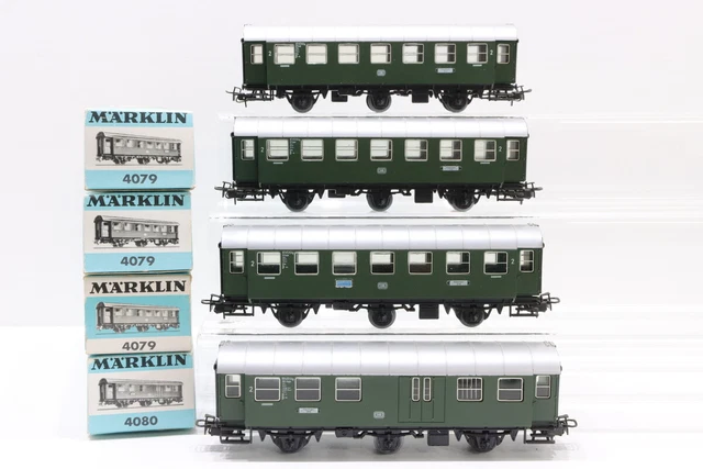 H0 MÄRKLIN 3X 4079 4080 Gepäckwagen DB Personenwagen coach Konvolut AC OVP L155 EUR 33,83 ...