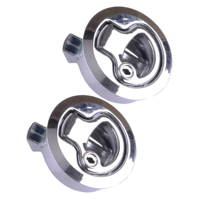 ROUND LOCKING FLUSH Pull Latch Hatch Lift Key Boat Door Deck Fitting ...