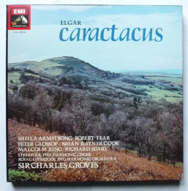 SIR CHARLES GROVES Elgar Caractacus 2LP HMV SLS998 EX/EX 1977 double LP ...
