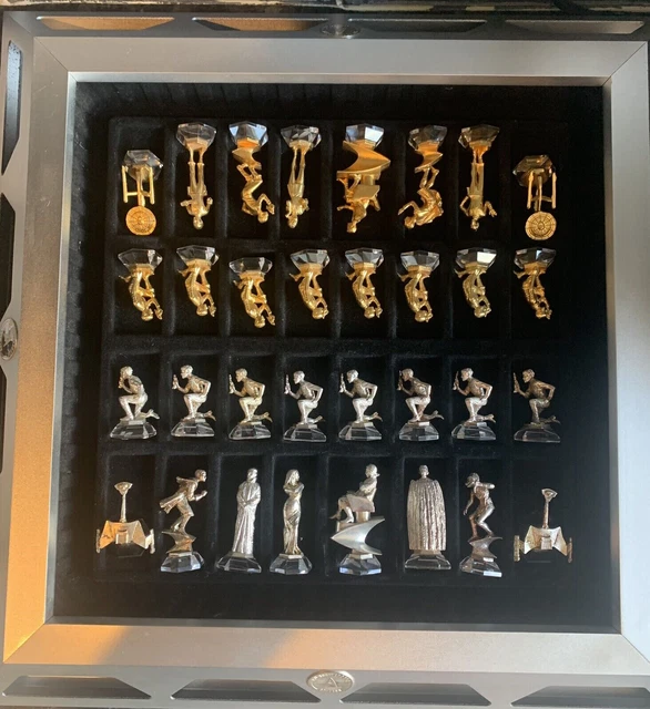 FRANKLIN MINT STAR Trek Gold & Silver Chess Set with Cards 25th ...