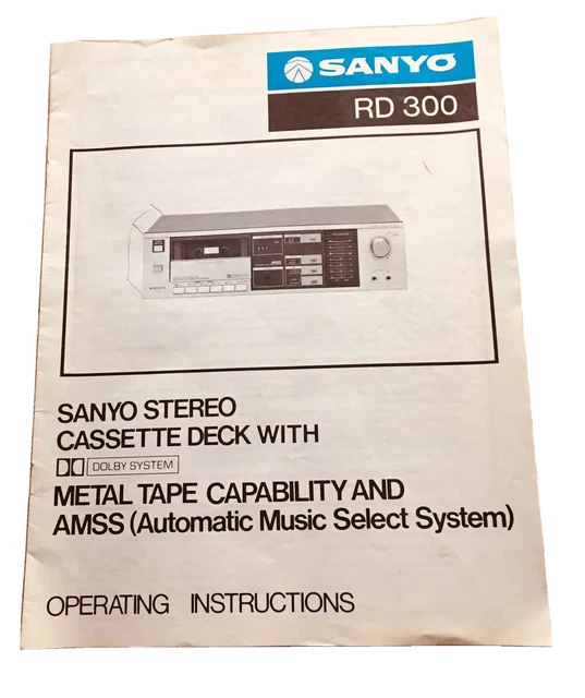 SANYO RD 300 pont cassette avec ruban AMSS mode d'emploi guide manuel ...