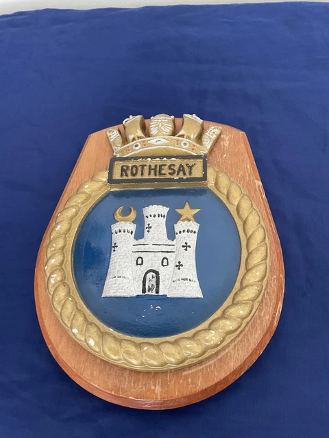 HMS ROTHESAY ROYAL Navy Ships Wall Plaque Crest Shield on Wooden ...