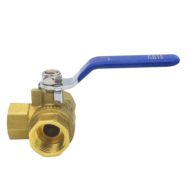 BRASS WATER VALVE 1/2" Gas Valve L-Port Ball Valve Pipe Fitting Water ...