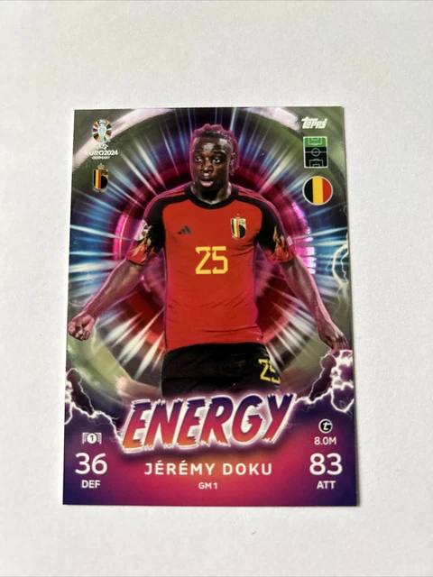 MATCH ATTAX UEFA EURO Germany 2024 Jeremy Doku Belgien Energie EUR 11 ... MATCH ATTAX UEFA EURO Germany 2024 Jeremy Doku Belgien Energie EUR 11 ...