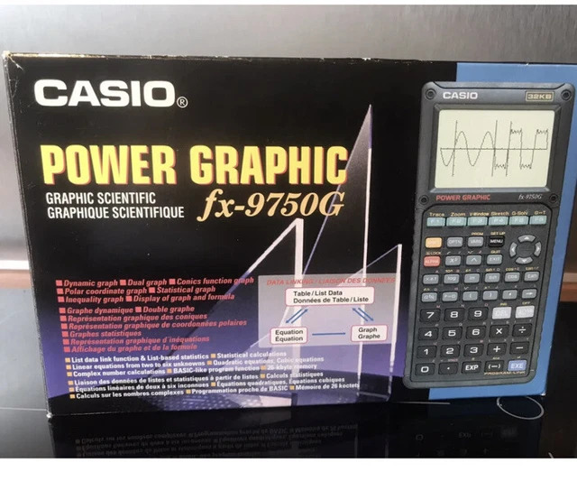 VINTAGE CASIO POWER Graphic Scientific FX-9750G Boxed Complete With Big ...