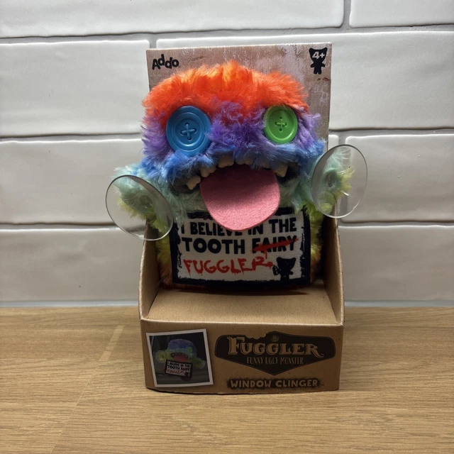 FUGGLER FUNNY UGLY Monster Windows Clinger Rainbow Plush With Teeth £16 ...