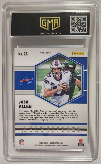 2021 PANINI MOSAIC Josh Allen #29 Green Prizm GMA Gem Mint 10 Buffalo Bills QB $8.99 - PicClick CA
