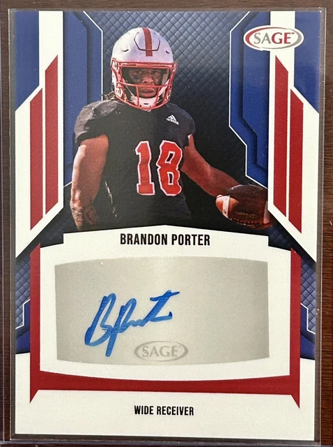 BRANDON PORTER 2024 Sage High Series RED AUTO #A-BP ROOKIE Incarnate ...