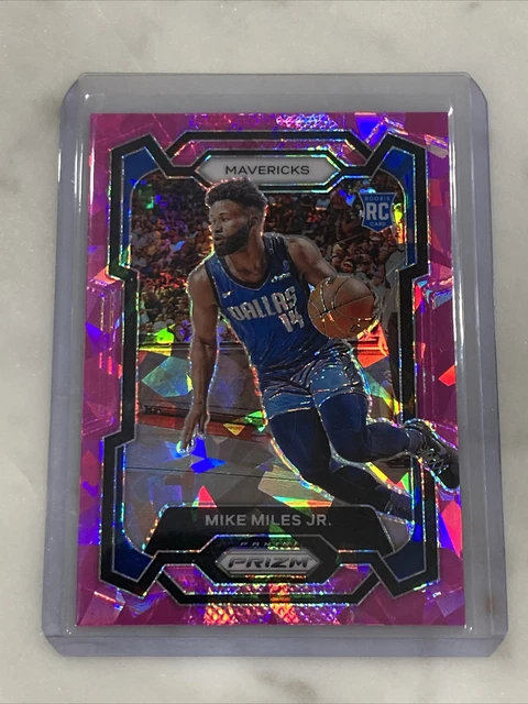 2023-24 PANINI PRIZM Mike Miles Jr recrue sur glace fissurée rose RC ...
