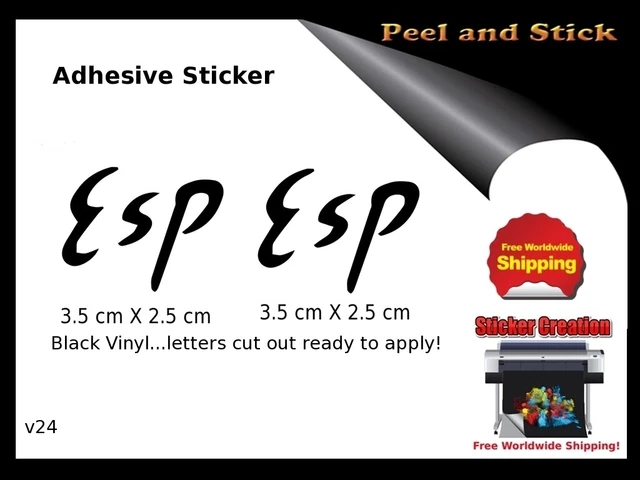 ESP GUITAR HEADSTOCK Decal Restoration Inlay Sticker Logo Peel Stick ...