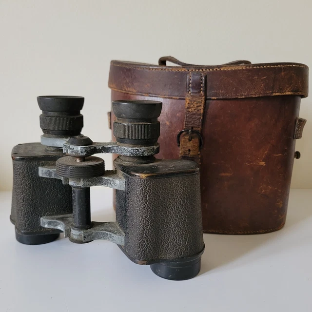 WW1 BRITISH OFFICER Prismatic Binoculars Military Army Field Glasses In ...