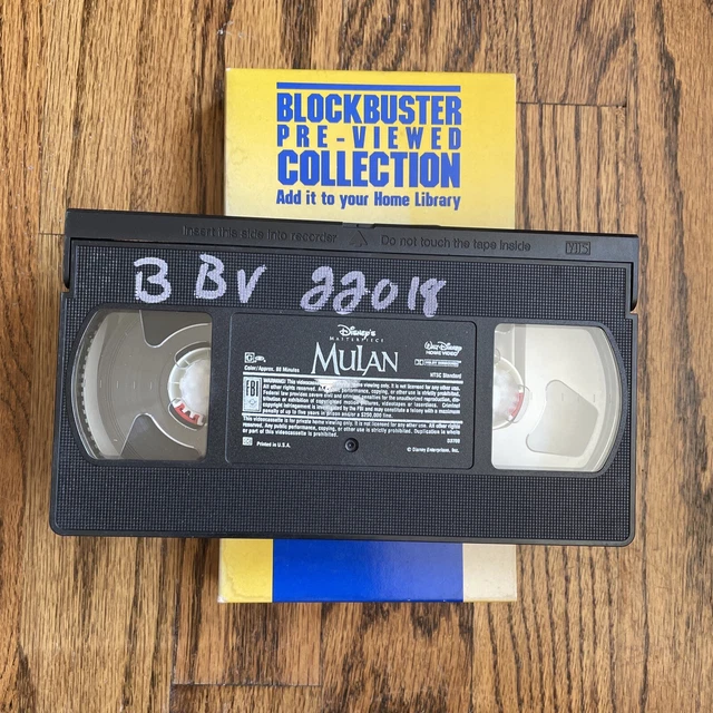 BLOCKBUSTER VIDEO WALT Disney's Masterpiece Collection, Mulan (VHS ...