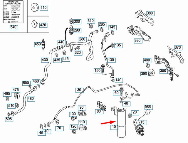 RÉSERVOIR DE RÉFRIGÉRANT MB CLASSE S W221 A2218300183 Neuf et d'origine ...