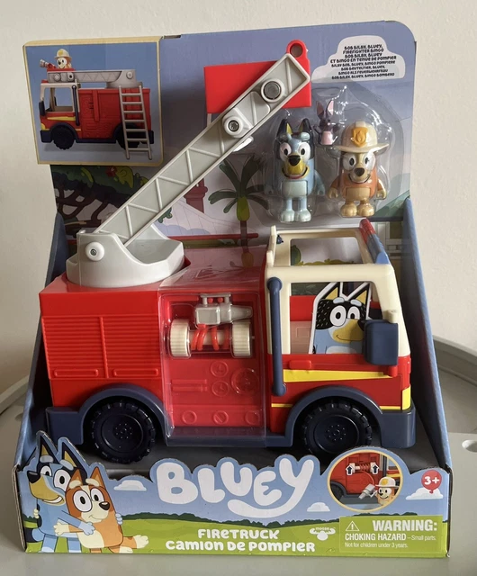 BLUEY FIRE TRUCK Bluey Exclusive Firefighter Bingo Bob Bilby Figures ...