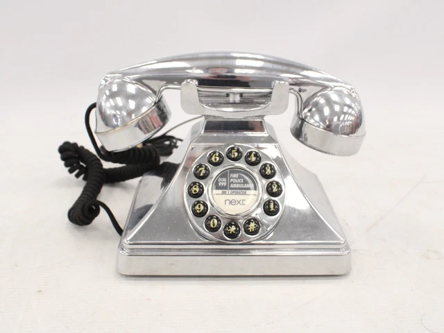 NEXT RETRO STYLE Corded Home Telephone, Chrome Silver - S34 £9.99 ...