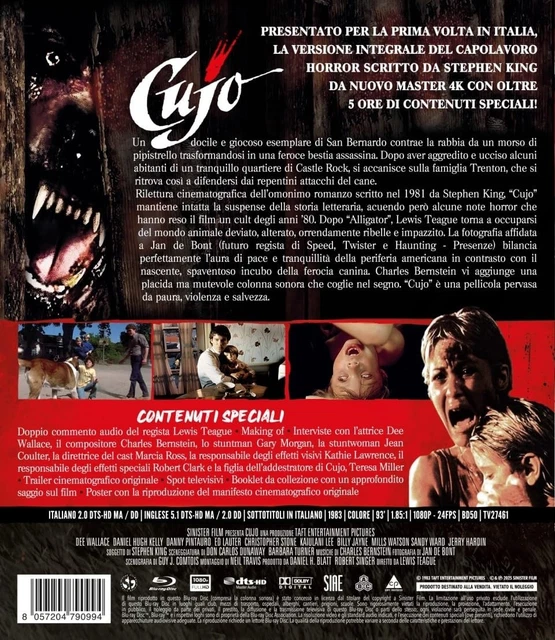 CUJO (BLU-RAY) DANIEL Hugh Kelly Danny Pintauro Dee Wallace-Stone Lewis ...