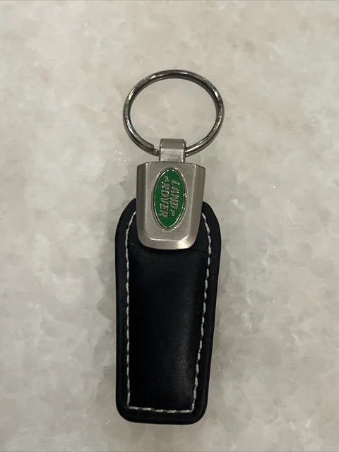 OEM GENUINE LAND Rover Silver Keyring Key Chain black Leather Stainless ...