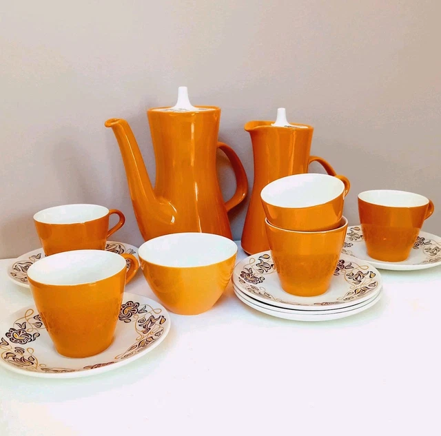 POOLE POTTERY DESERT Song Coffee & Tea Set - Coffee Pot, Hot Water Jug ...