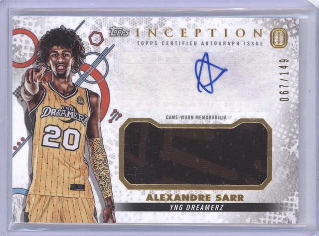 ALEXANDER SARR 2022-23 Topps Inception Ote Prospect Patch Auto/149 Yng ...